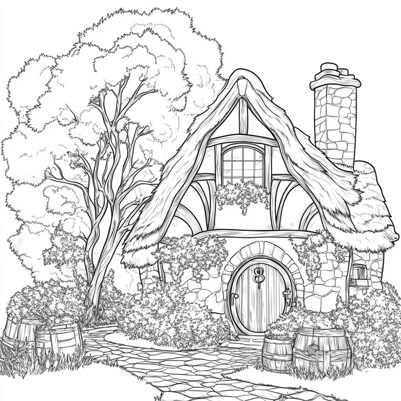Homes of the Shire Coloring Book: 10 Page Printable (PDF) - Etsy