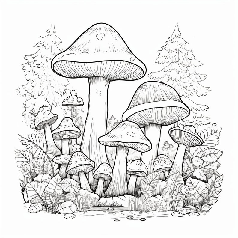 Mushroom Coloring Book Fantastic Fungi Magic Mushrooms - Etsy