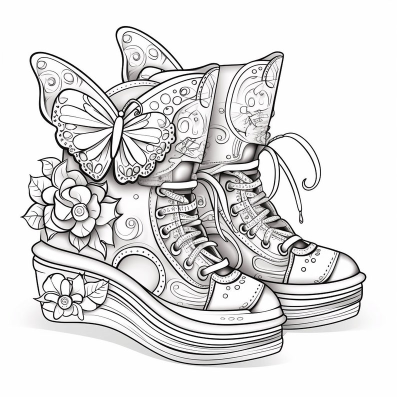 50 Page Boujee Chic Footwear Coloring Book, Volume 2, PDF 8.5"x 11" - Etsy