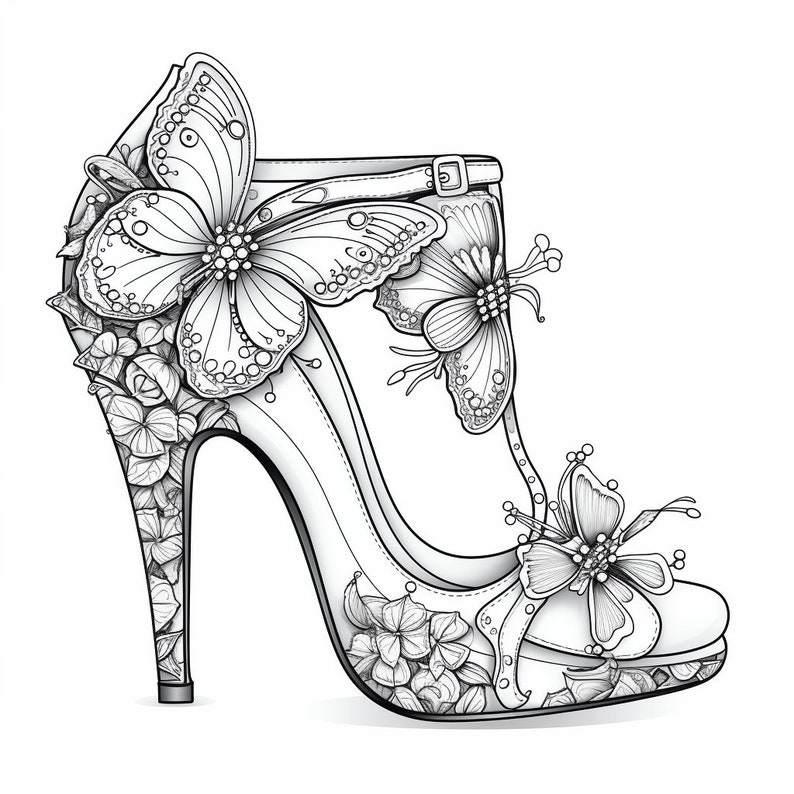50 Page Boujee Chic Footwear Coloring Book, Volume 2, PDF 8.5"x 11" - Etsy