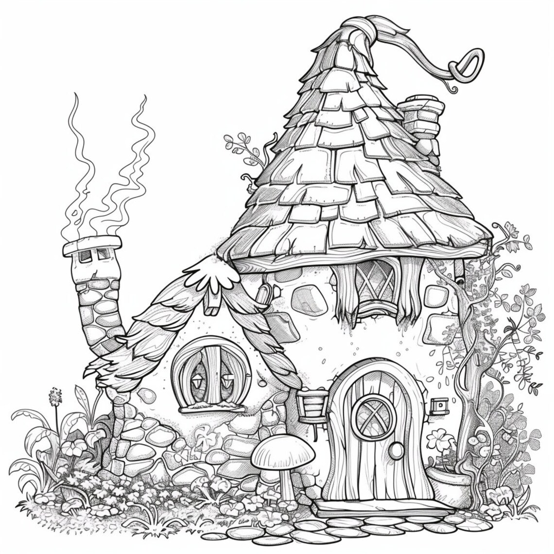 100 Page Cozy Cottages Coloring Book Childrens Adult Volume 1 8.5x11 ...