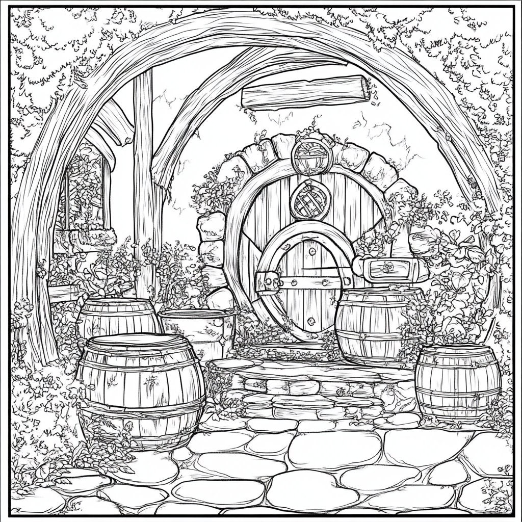 50 Page Interiors of the Shire Coloring Book Childrens Adult Volume 1 8 ...