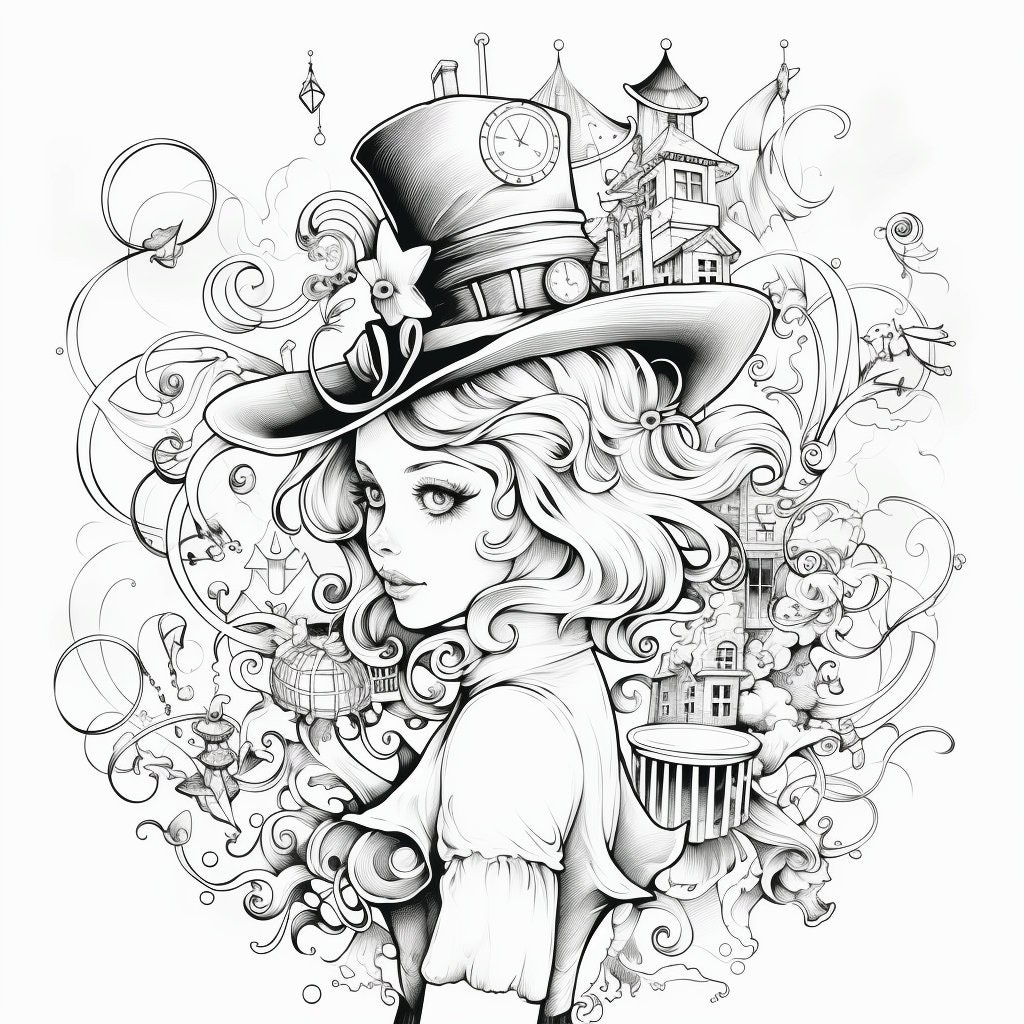 50 Page Wicked Wonderland Adult Coloring Book Volume 1 8.5x11 PDF - Etsy
