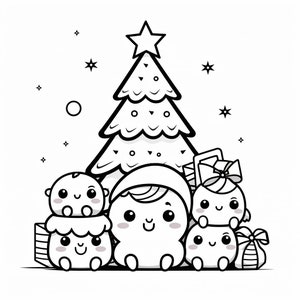 150 Page Cute Kawaii Style Christmas Winter Wonderland Coloring Book ...