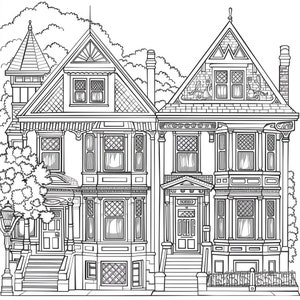 100 Page Intricate Houses Coloring Book Childrens Adult Volume 1 8.5x11 ...