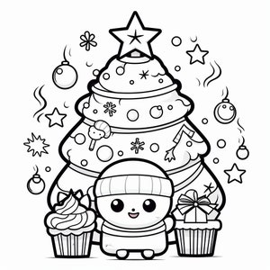 150 Page Cute Kawaii Style Christmas Winter Wonderland Coloring Book ...