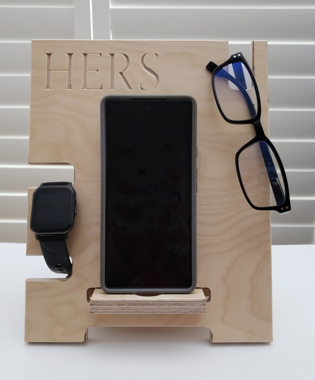 Wooden Phone Caddy Charging Station Planner Holder Book Stand Wooden ...