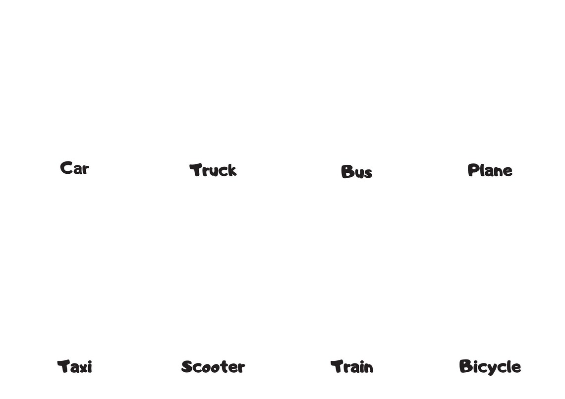 Printable "vehicle" Themed Flashcards + FREE Colouring Pages - Etsy