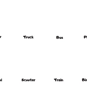 Printable "vehicle" Themed Flashcards + FREE Colouring Pages - Etsy