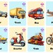 Printable "vehicle" Themed Flashcards + FREE Colouring Pages - Etsy
