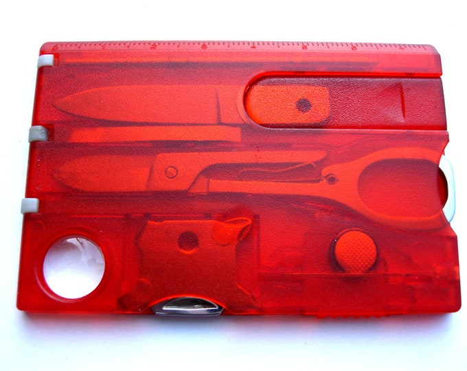 Swiss Card Lite Red Multi-tool Pocket Card Free Shipping - Etsy