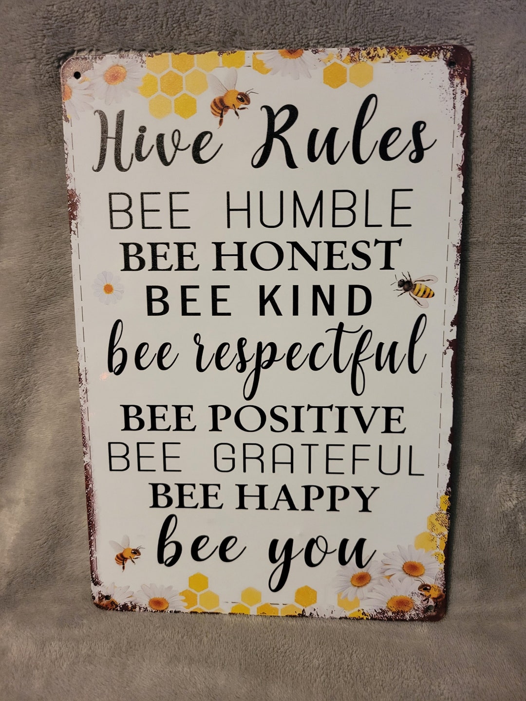 Hive Rules Metal Tin Sign - Etsy