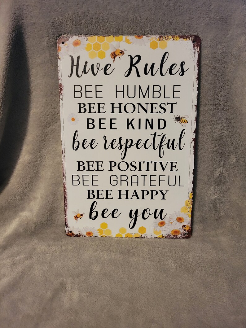 Hive Rules Metal Tin Sign - Etsy