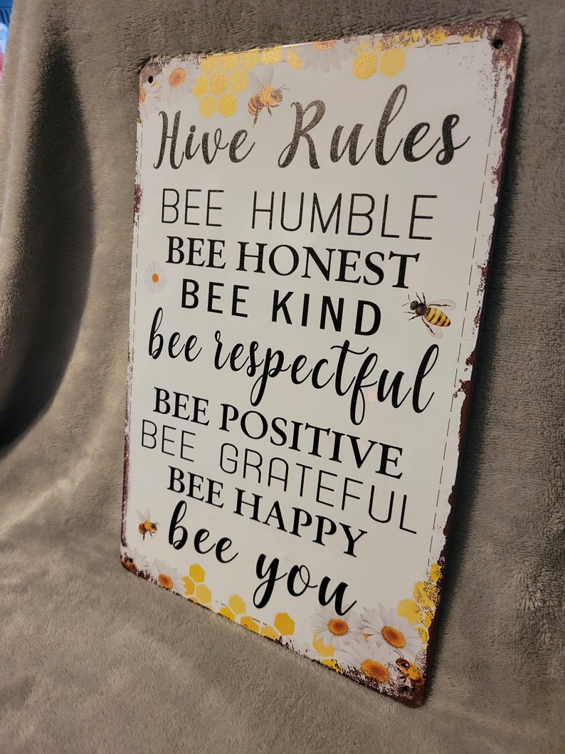 Hive Rules Metal Tin Sign - Etsy