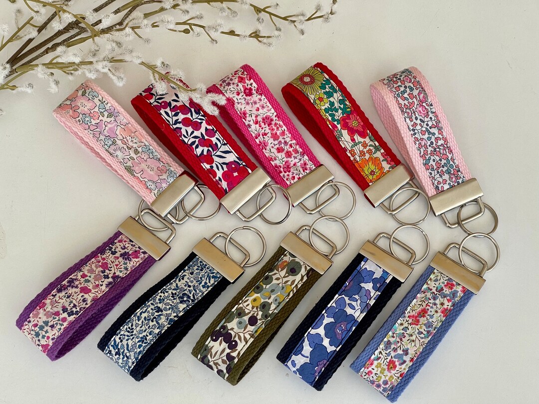 Wrist Strap Key Ring, Liberty Key Ring, Fabric Key Ring, Strap Key Ring ...