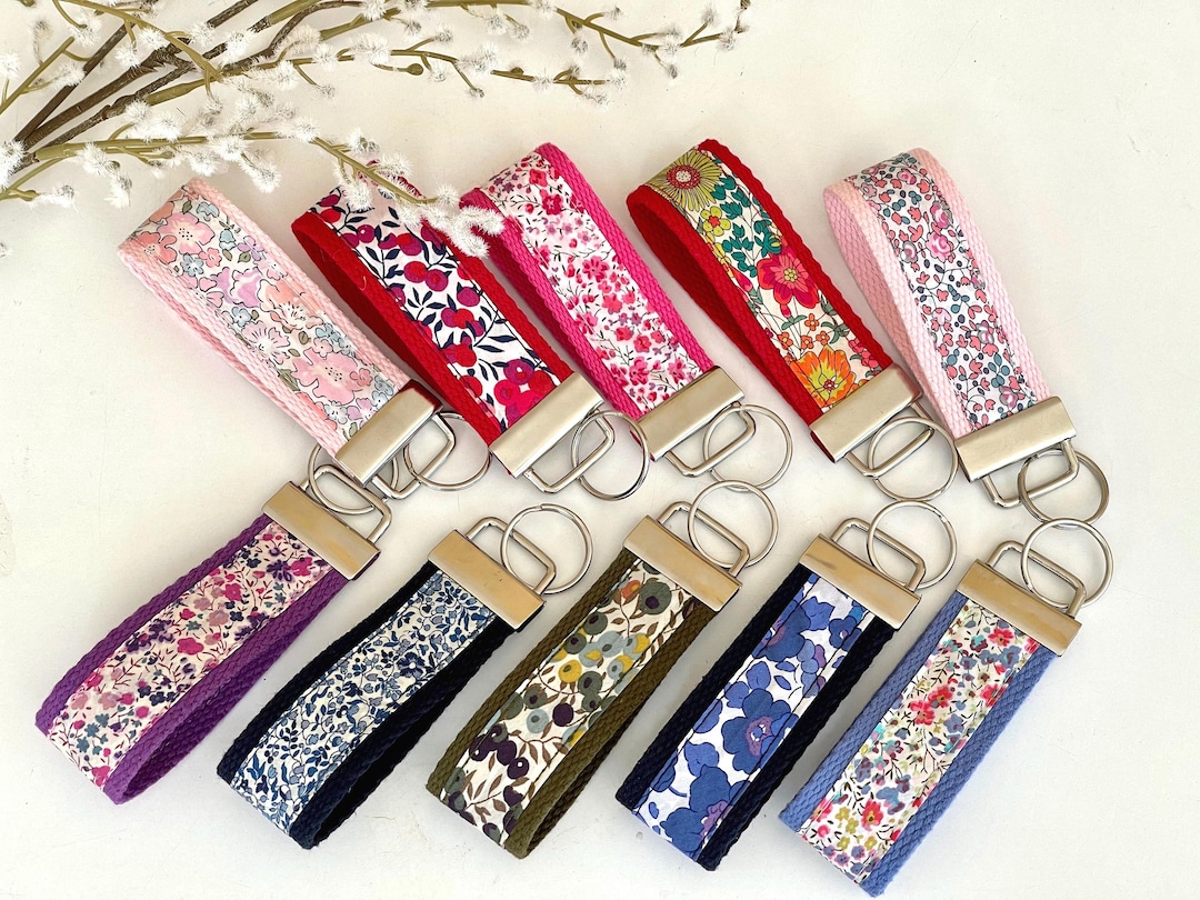 Wrist Strap Keychain, Liberty Print Keychain, Fabric Keychain, Strap ...