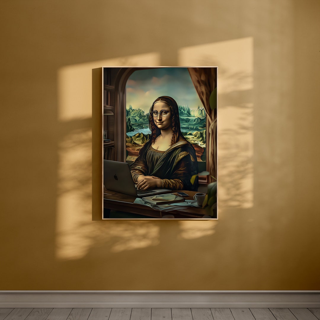 Contemporary Mona Lisa Painting, Printable Digital Arts, Modern Wall ...