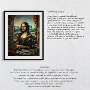 Contemporary Mona Lisa Painting, Printable Digital Arts, Modern Wall ...