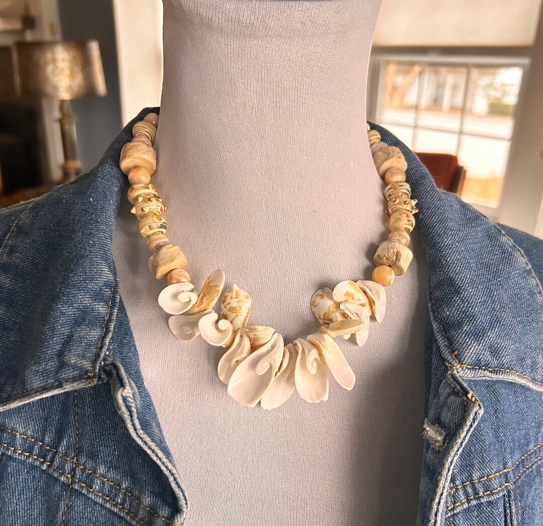 Chunky, Bold, Seashell, Nature-inspired Statement Necklace - Etsy