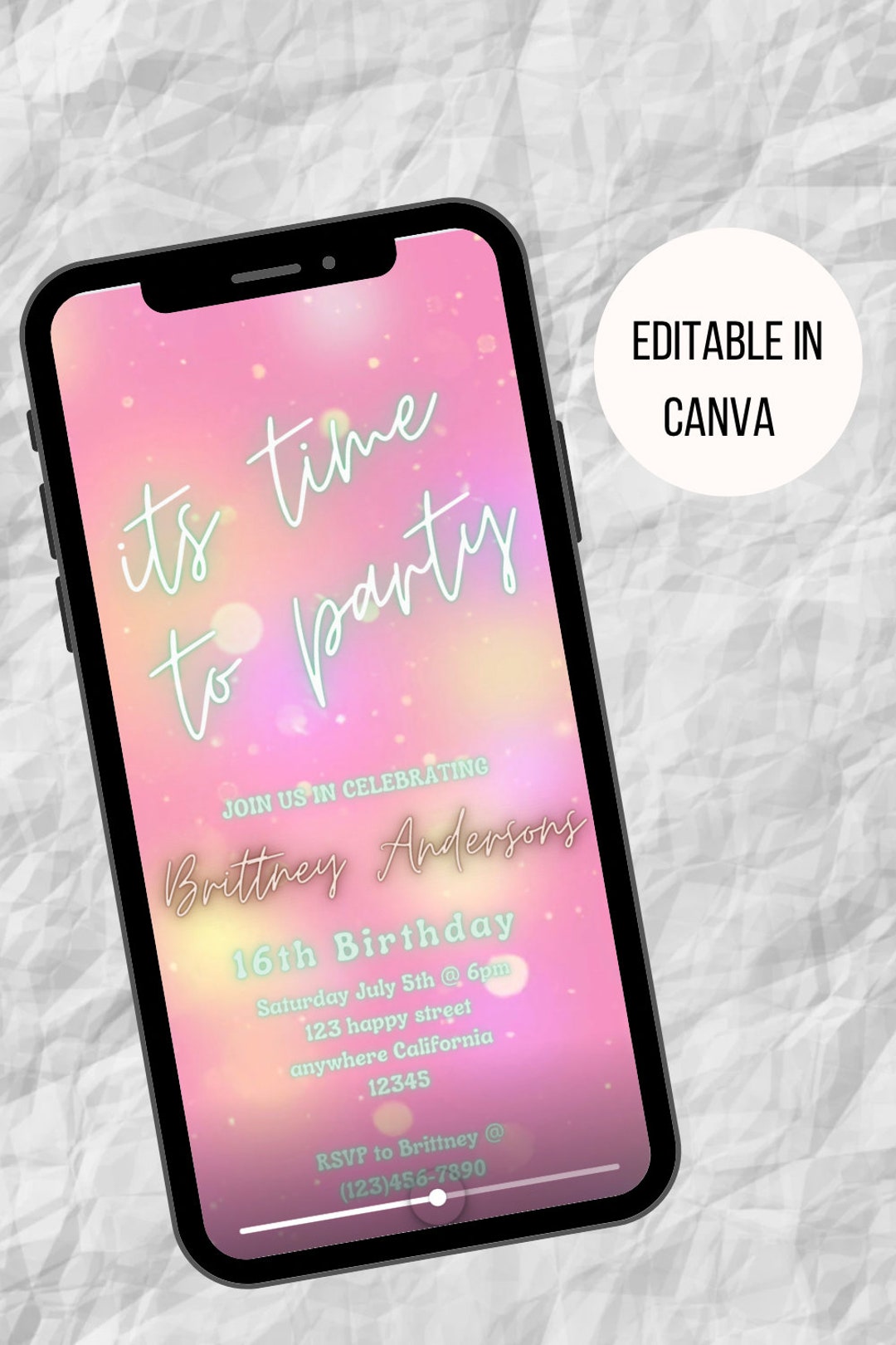 Customizable Digital Download Invitation With Video Automation ...