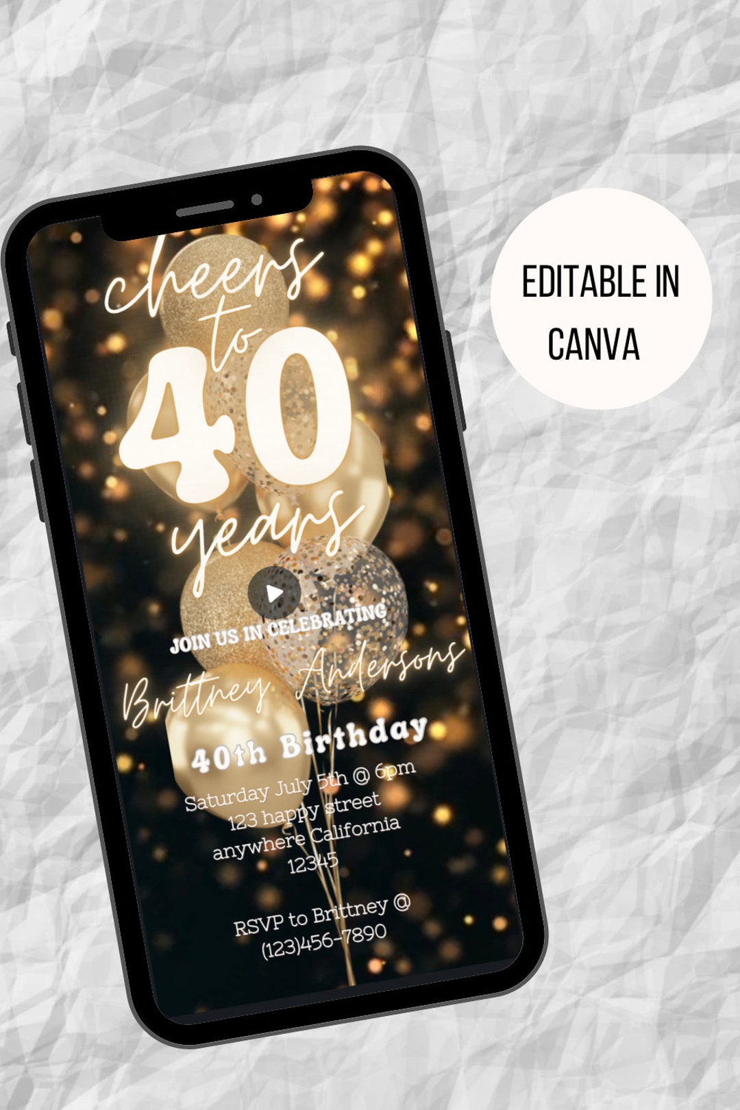 Customizable Digital Download Invitation With Video Automation ...