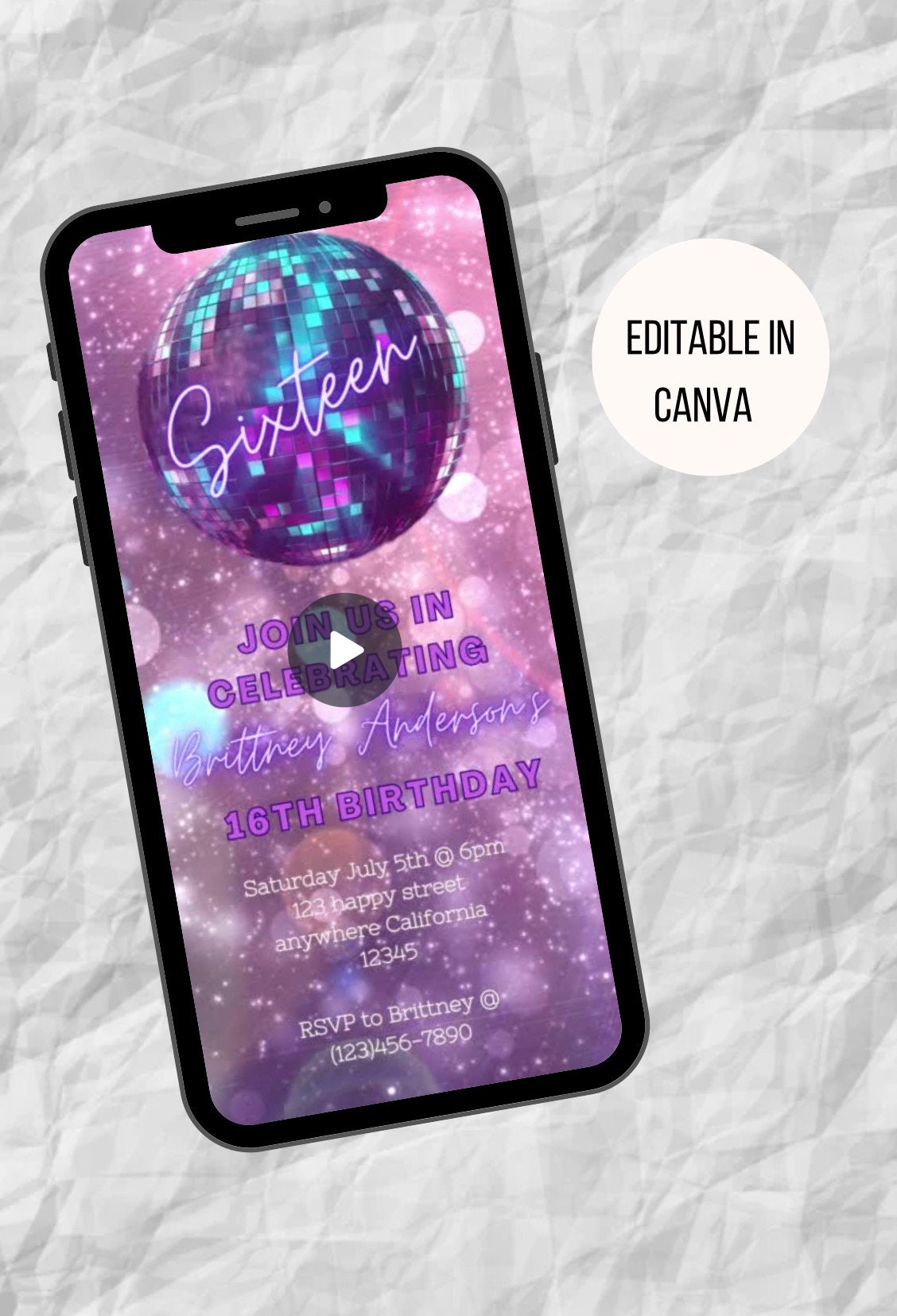 Customizable Digital Download Invitation With Video Automation | Personalized Event Invite ...