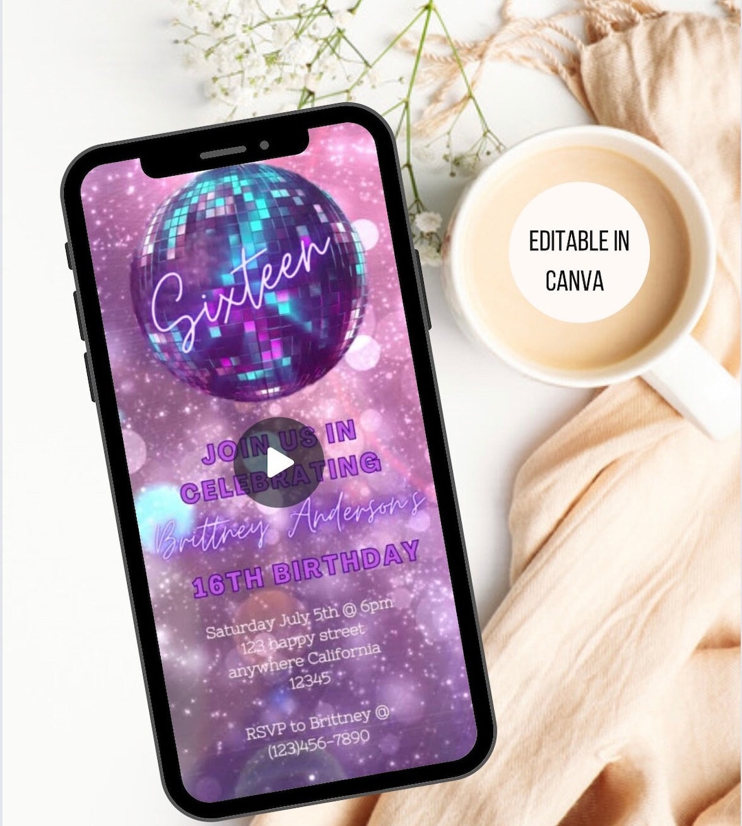 Customizable Digital Download Invitation With Video Automation ...