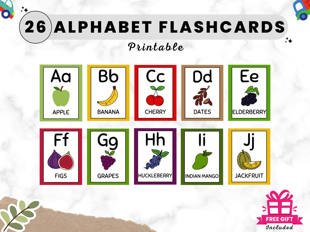 Printable Alphabet Flash Cards, Classroom Decor Printable, ABC Flash Card, Toddlers Preschool ...
