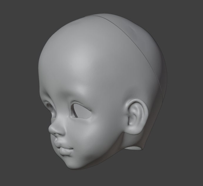 3d Digital File Kid Head for Bjd Doll for 3d Printing STL/OBJ Files ...
