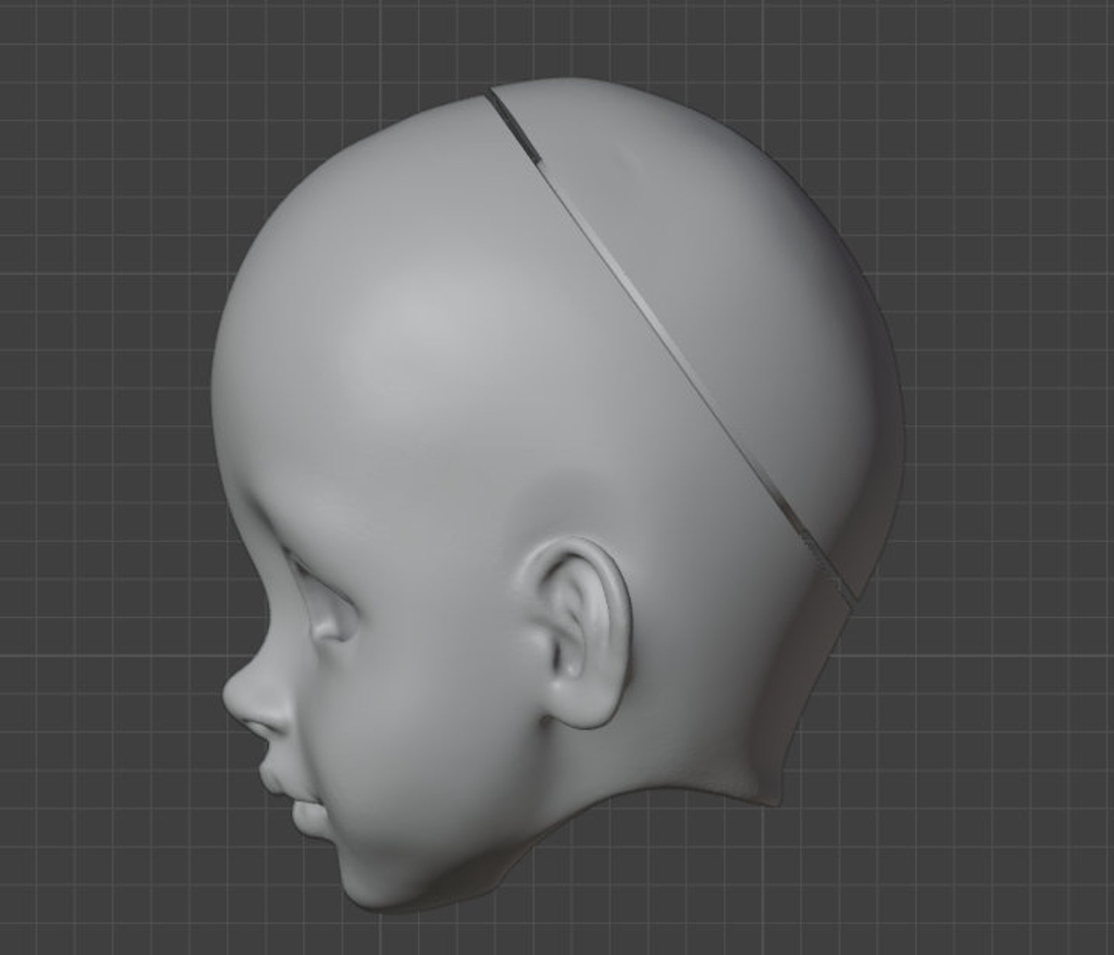 3d Digital File Kid Head for Bjd Doll for 3d Printing STL/OBJ Files ...