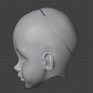 3d Digital File Kid Head for Bjd Doll for 3d Printing STL/OBJ Files ...