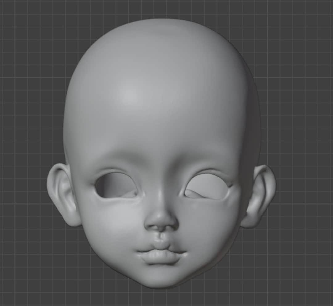 3d Digital File Kid Head for Bjd Doll for 3d Printing STL/OBJ Files ...