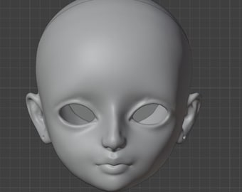 3d Digital File Kid Head for Bjd Doll for 3d Printing STL/OBJ Files ...