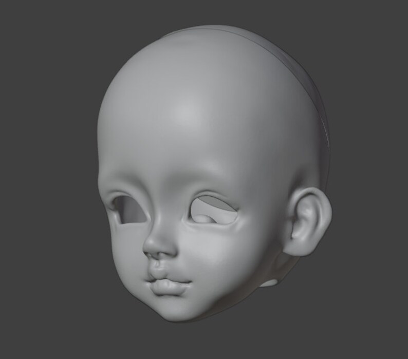 3d Digital File Kid Head for Bjd Doll for 3d Printing STL/OBJ Files ...
