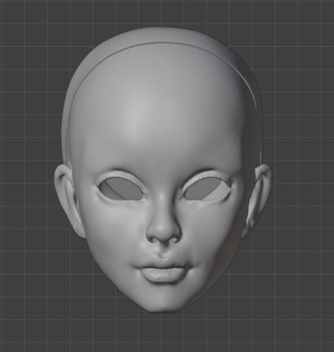 3d Digital File Woman Head for Bjd Doll for 3d Printing STL/OBJ Files ...