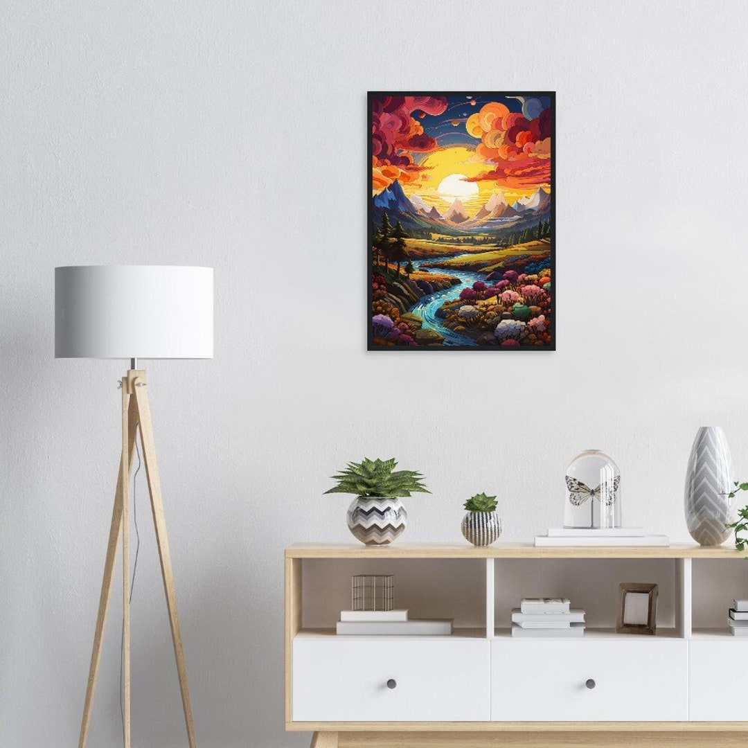 Beautiful Fauvism Style Sunset Landscape Painting. Vertical - Etsy