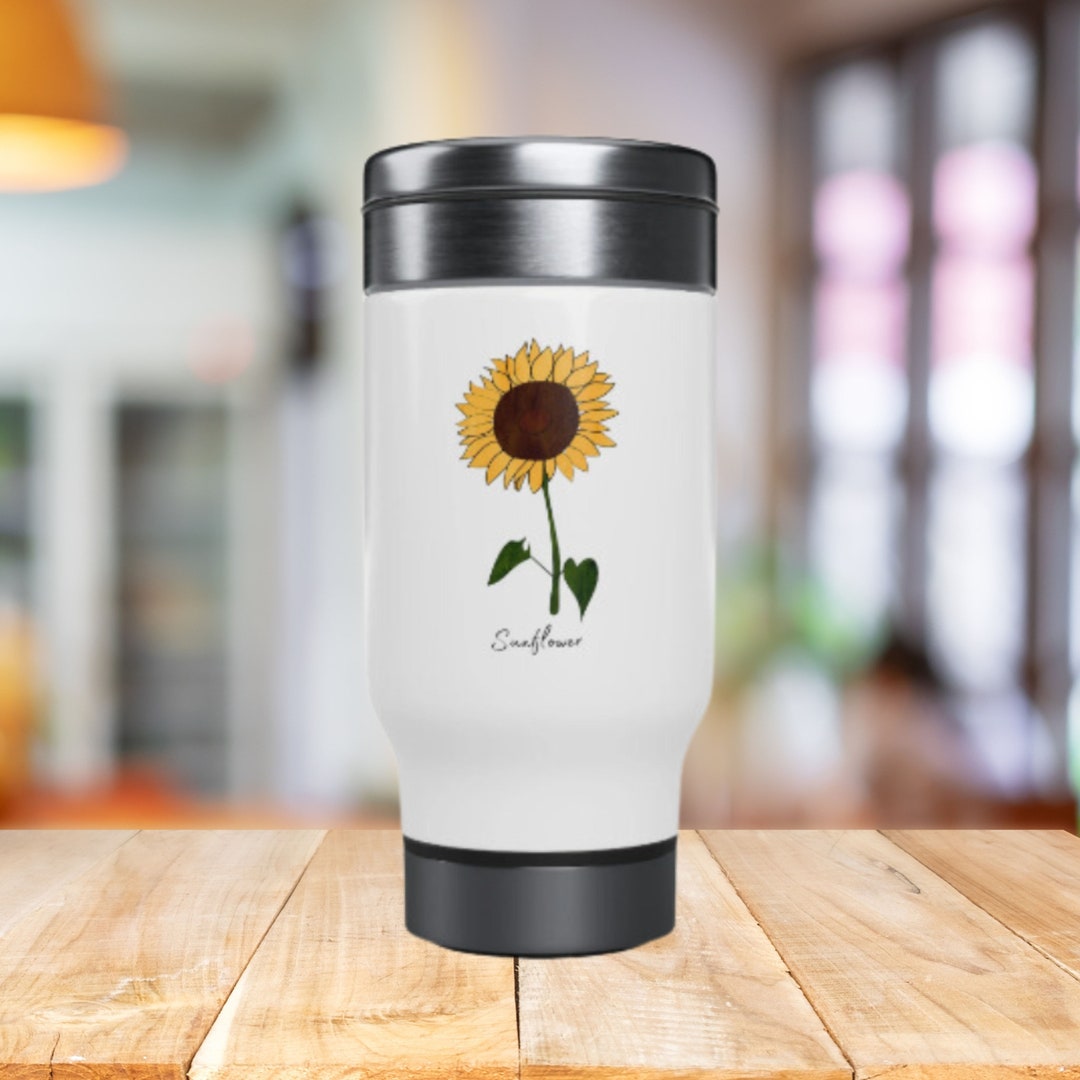 Sunflower Stainless Steel Mug, Sunflower Mug, Sunflower Steel Mug ...