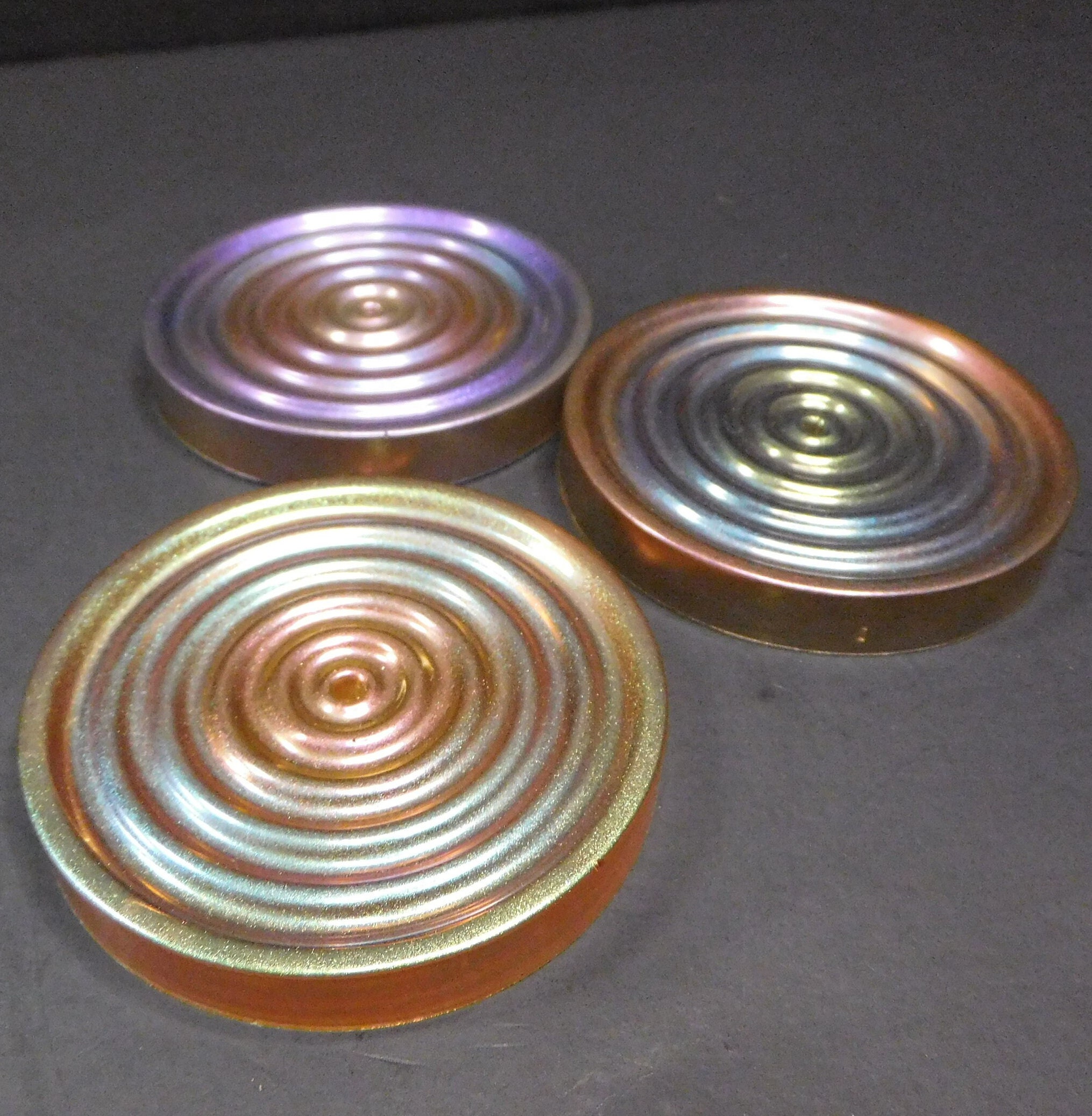 Round Beveled Epoxy Resin Plate Shimmering Incense Burner Altar Tool ...