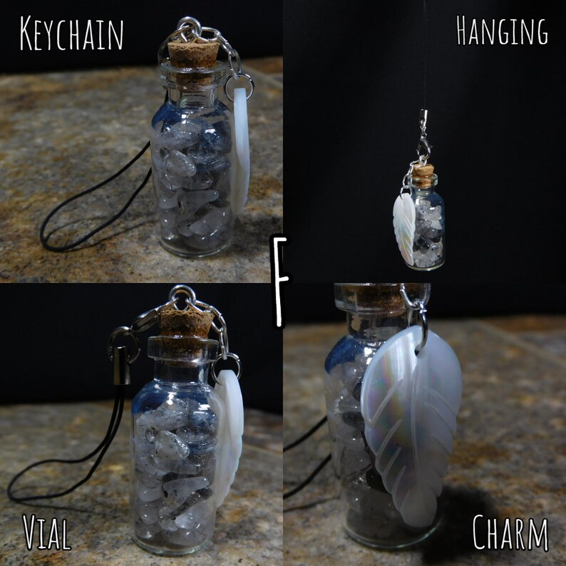 Colorful Crystal Chip Vial Keychains With Charm and Lanyard Lobster ...
