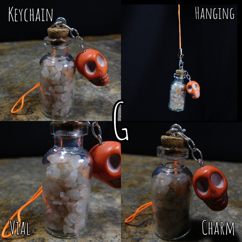 Colorful Crystal Chip Vial Keychains With Charm and Lanyard Lobster ...