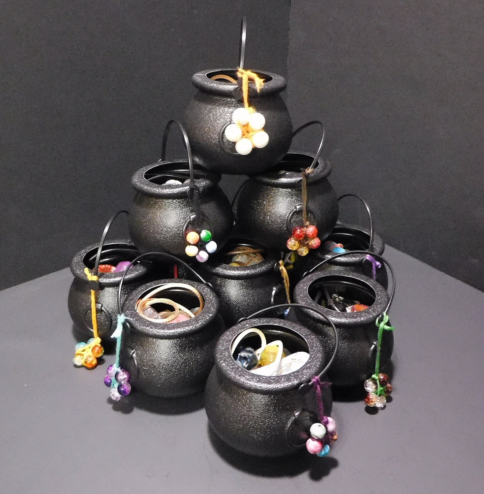 Mystery Surprise Crystal Confetti Cauldron With Wire Wrapped Pendants ...