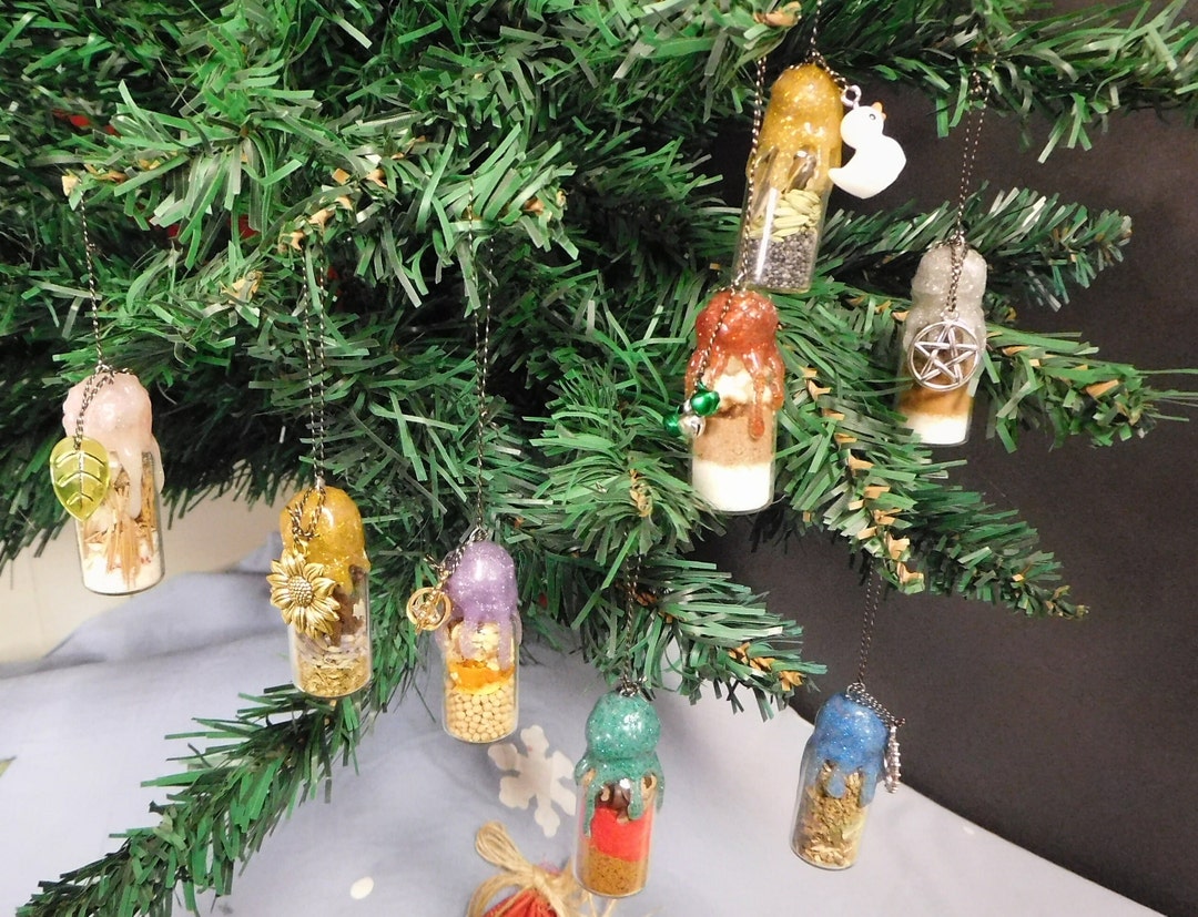 Wish Vial Ornament Witches Yule Spell Bottle Christmas Decoration Gift ...