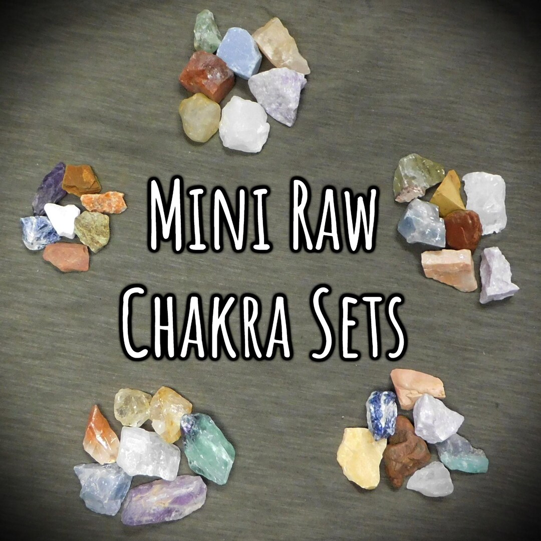 Mini Raw Chakra Sets Crystal Stone With Handmade Bag (7 PC) - Etsy