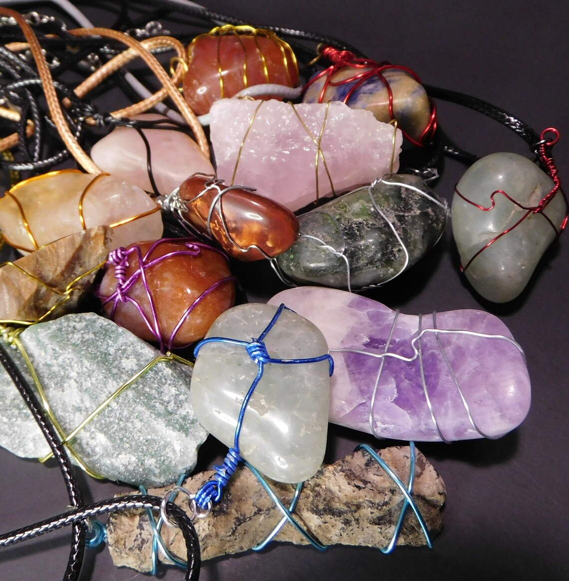 Mystery Surprise Crystal Confetti Cauldron With Wire Wrapped Pendants ...