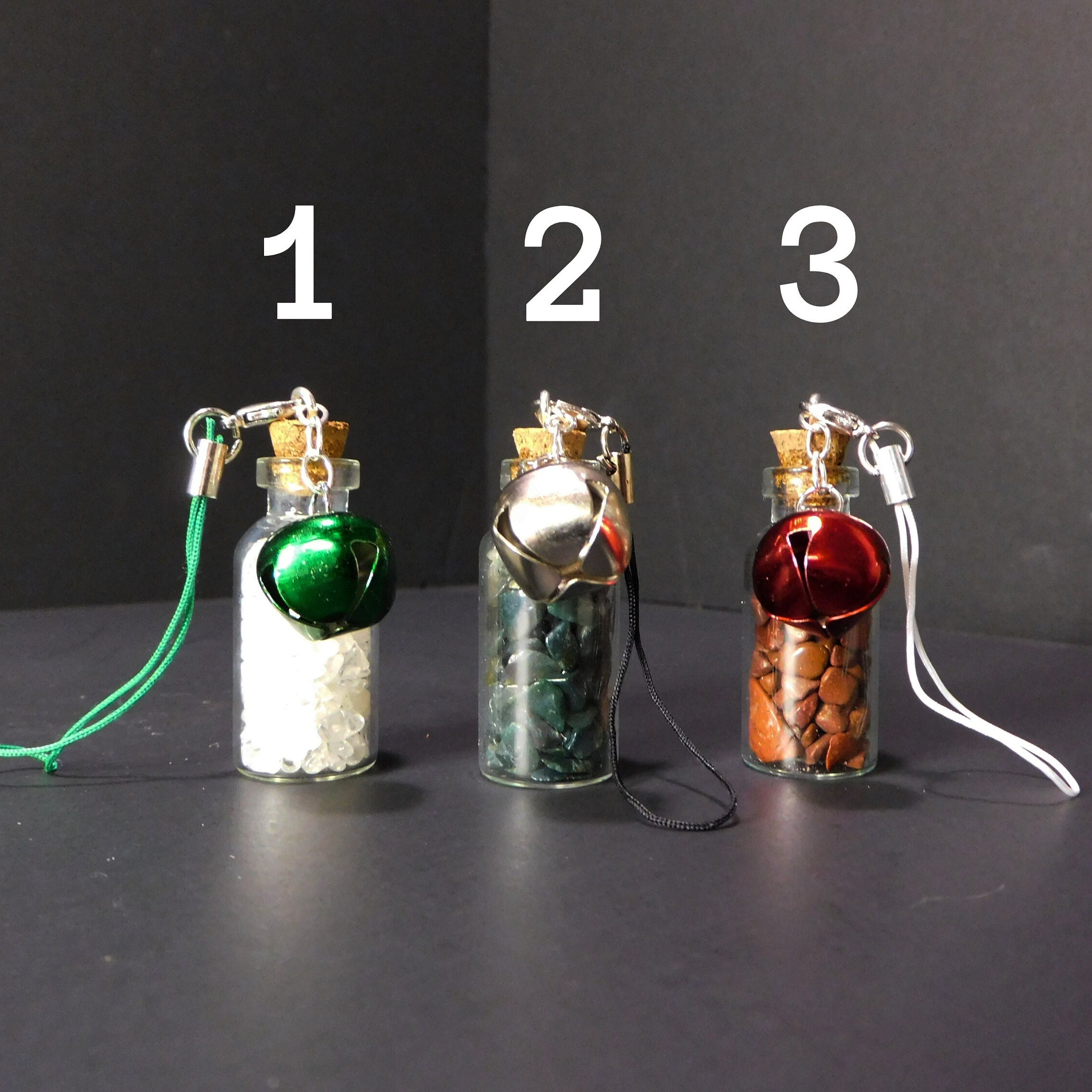 Colorful Crystal Chip Vial Keychains With Charm and Lanyard Lobster ...