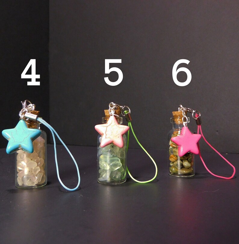 Colorful Crystal Chip Vial Keychains With Charm and Lanyard Lobster ...