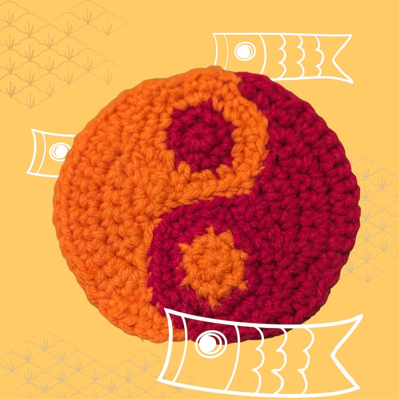 Crochet Yin Yang Coaster: Beginner-friendly Shapes Series Applique ...