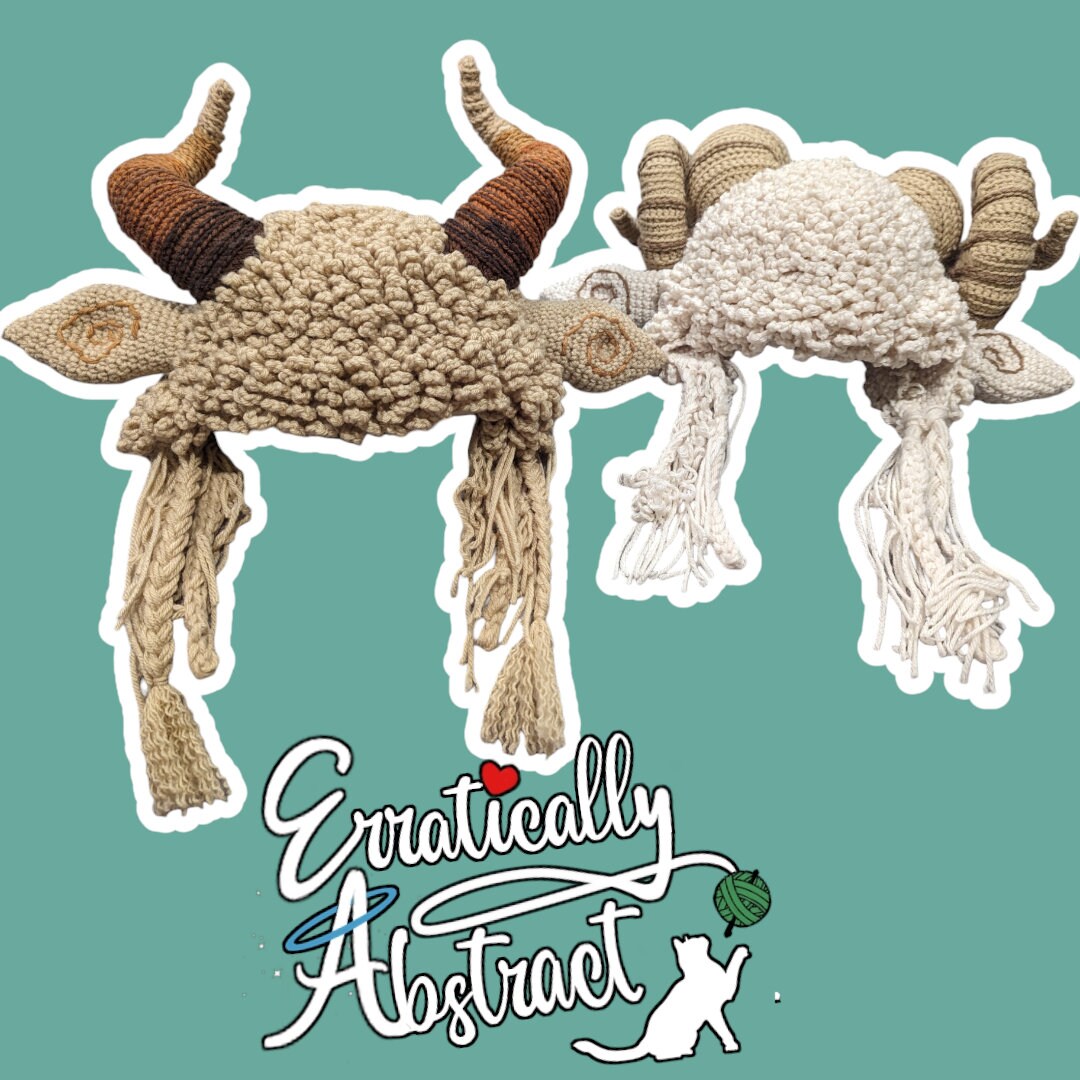 Crochet Goat Ram Horn Beanie Hat Wig Costume Role Play - Etsy