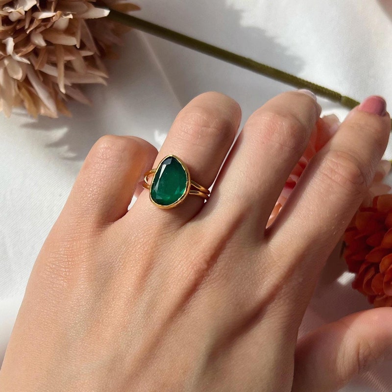 Gemstone Gold Ring - Etsy