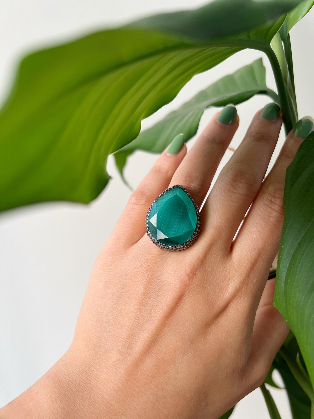 Exquisite Hurrem Sultan Ring, Ottoman Style Emerald Ring, Emerald ...